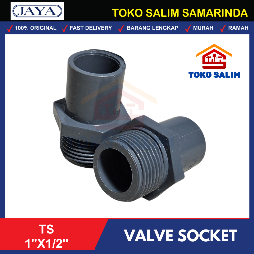 Valve Socket TS 1x1/2" / Sok Outer Drat TS 1" x 1/2" PVC Jaya | Shopee ...