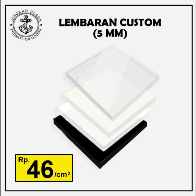PUTIH Acrylic / Acrylic Solid White Color 5mm Thick Free Custom Cut ...