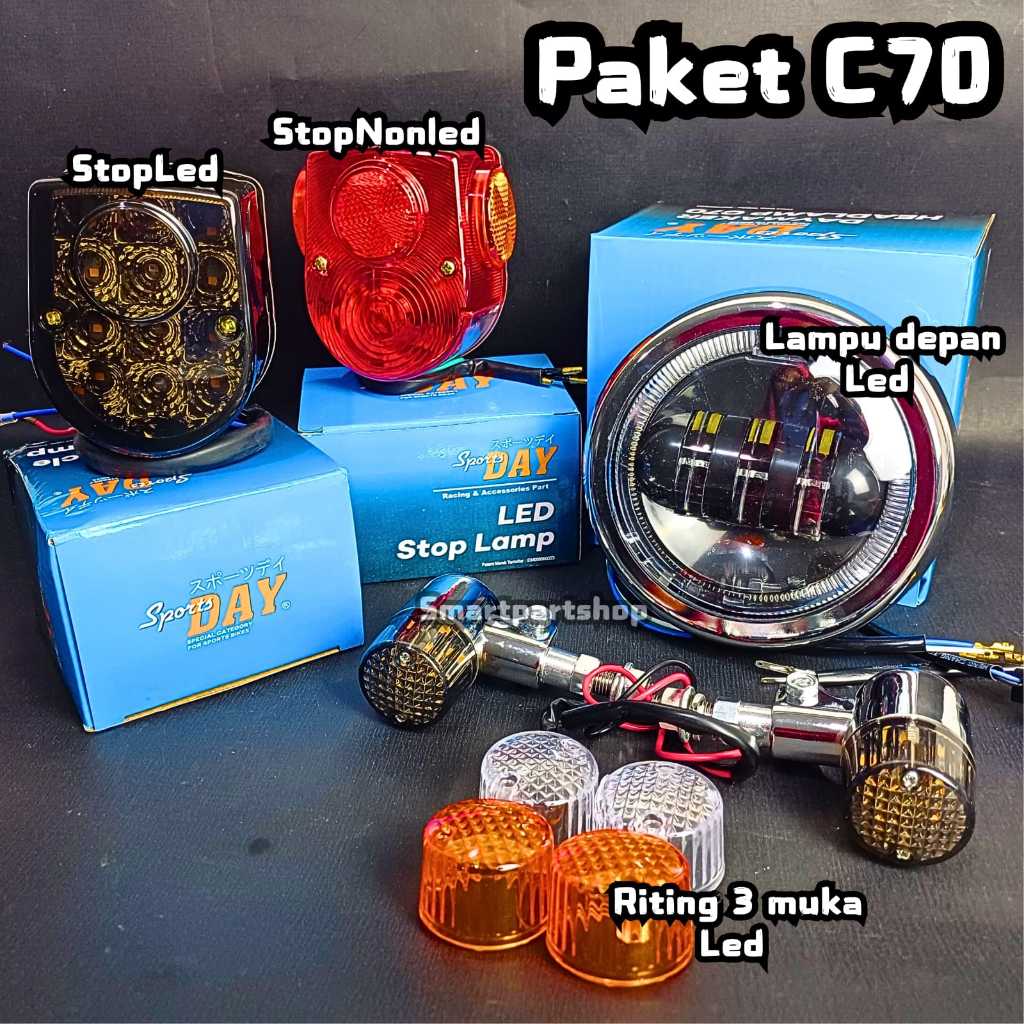 Honda C70 C50 C90 headlamp package Front and rear turn signal Set ...