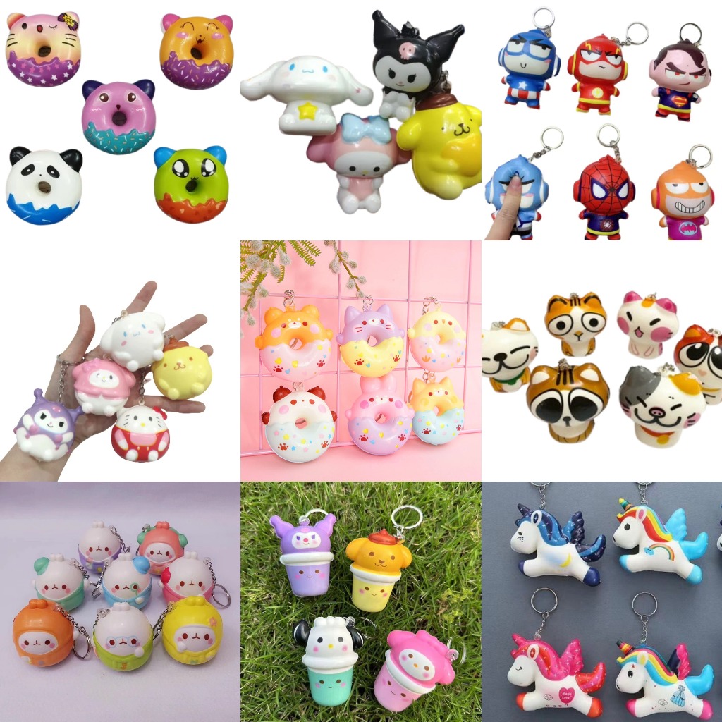 GANTUNGAN Little Donut Squishy Toy Cute Keychain Various Colors - Slow ...