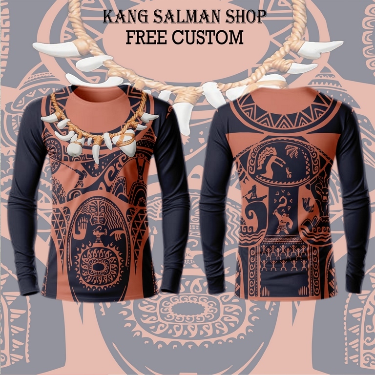 Unique men's shirt with moana muscle motif / sixpack moana 3D printed ...