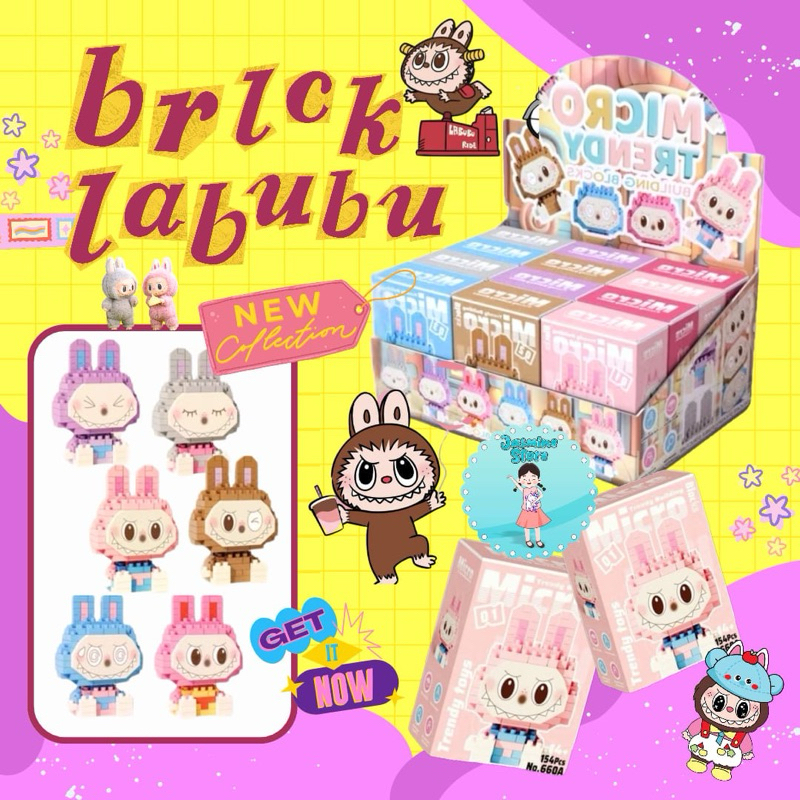 Block Brick labubu DIY Nano Blocks Building Block Toys Cartoon Cute Toy ...