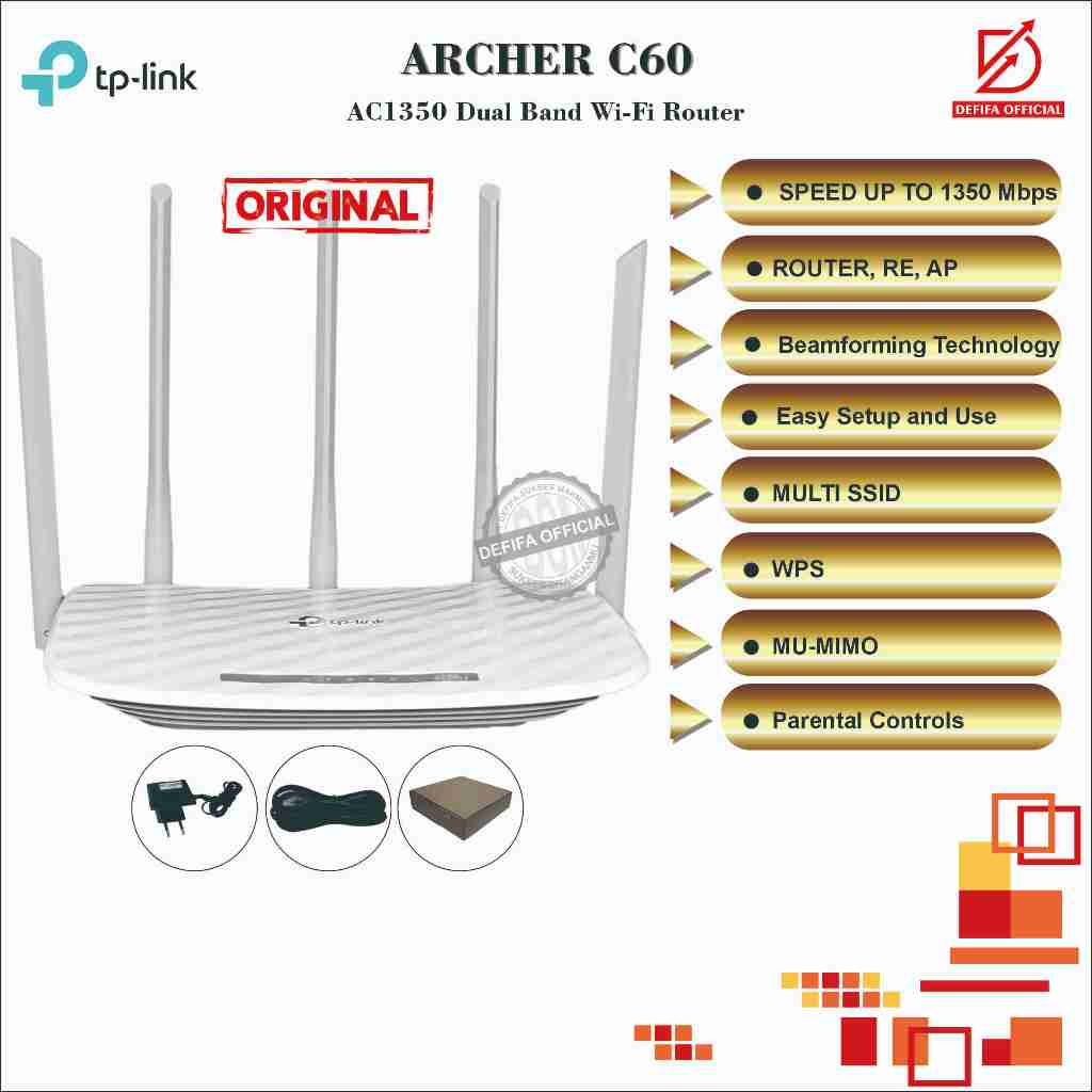 Tp-link Archer C60 AC1350 Dual Band Wi-Fi Wireless Router | Shopee Malaysia