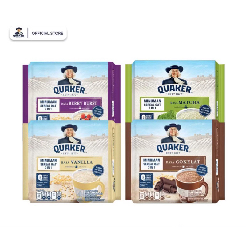Quaker 3in1 Matcha Polybag 224g Cereal Oats Drink (Contains 8 sachets ...