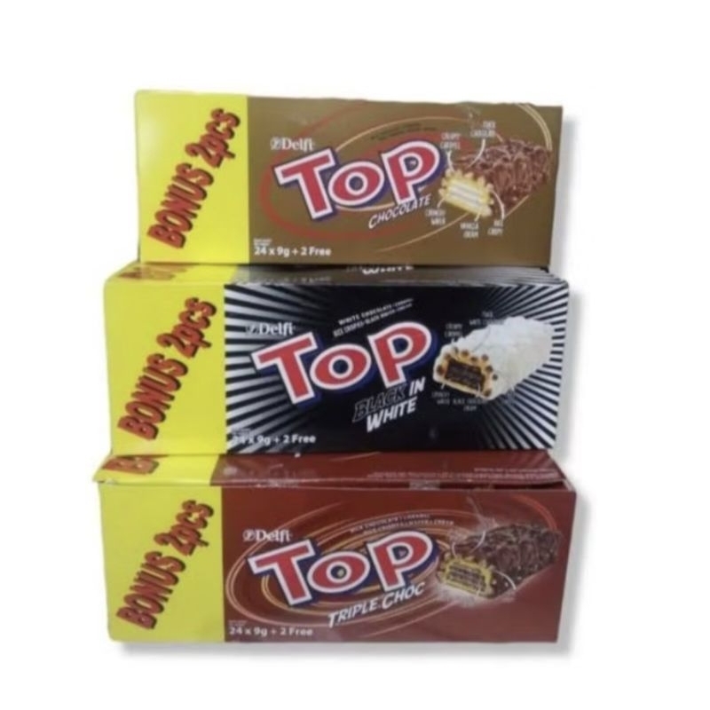 Top CHOCOLATE delfi 9gram 1 box contains 24 pcs / Snack top delfi black ...