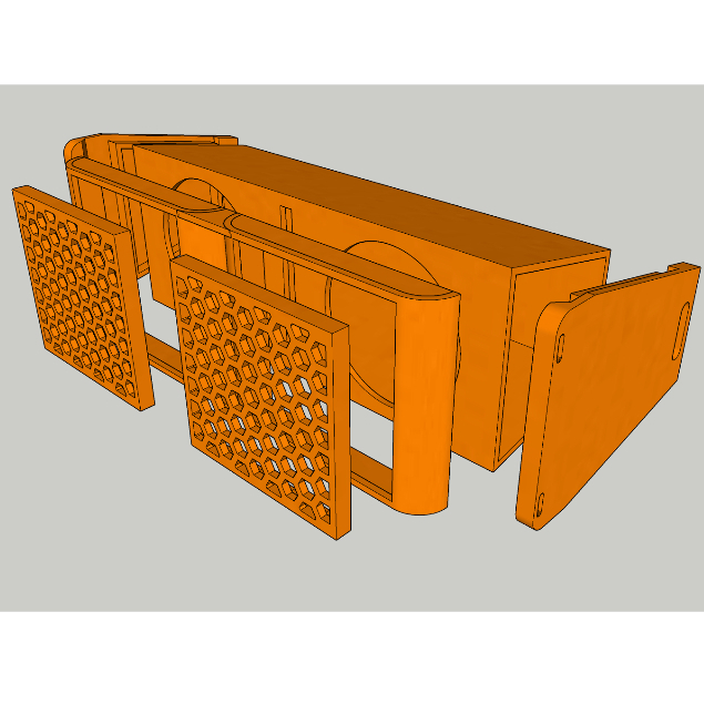 Box 3D Printing Custom DIY Line Array Tarra RDW Dual Speaker 2 Inch ...
