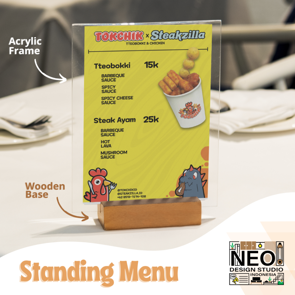 Standing Menu | Acrylic Standing Menu | Acrylic Tentcard | Menu Design ...