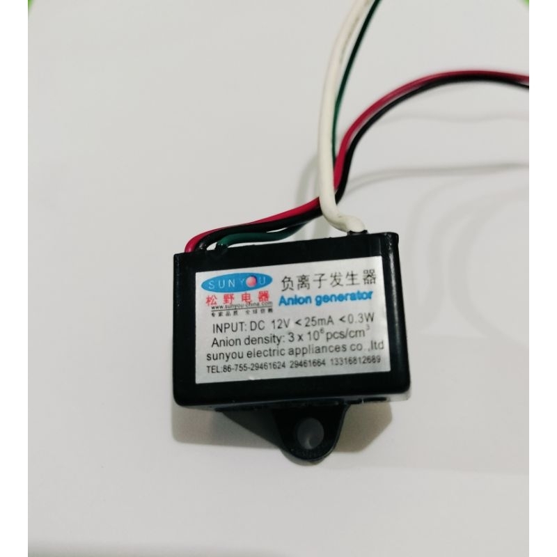 Ionizer Ion Generator Air Purifier Negative Ion 12V Smoke Odor Remover ...