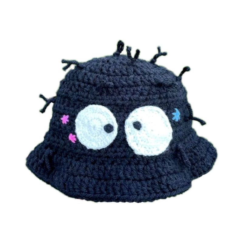 Soot sprites bucket hat crochet handmade | Knitted Hat | Cosplay hat ...