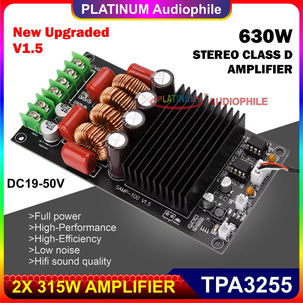 Tpa3255 V1.5 Hifi Stereo Digital Class D Power Amplifier 2X 315W High-Performance Audio | Shopee ...