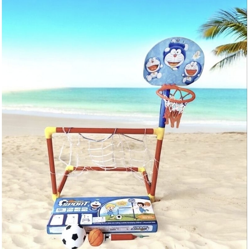 2 in 1 Football Goal and Basketball Hoop Sports Toy Doraemon Doremon ...