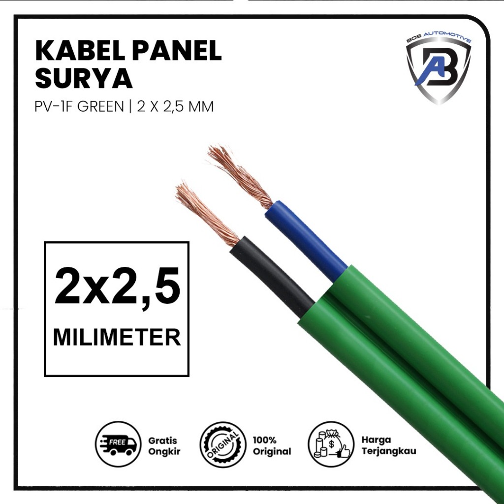 Auto Solar Cable Solar Panel PV-1F Green 2x2.5mm 14 AWG Twin Core AC ...
