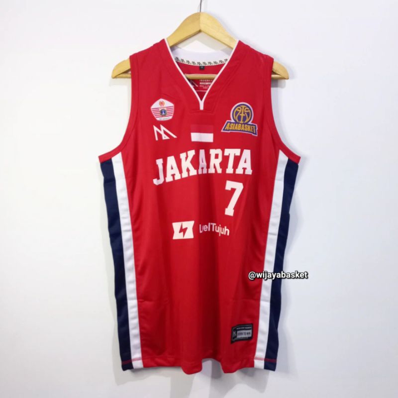 MERAH Original BASKET JERSEY DKI ASIA BASKET RANDOM NUMBER - RED ...