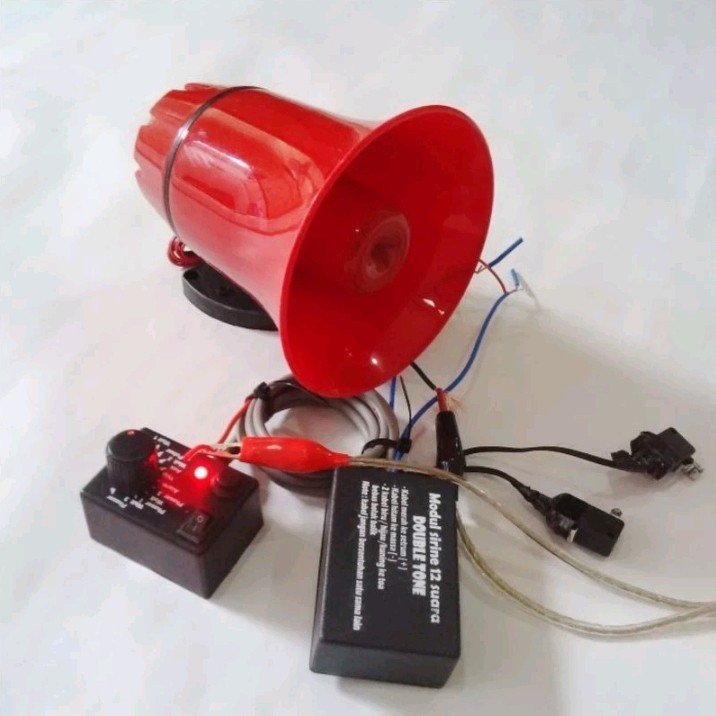 12 sound siren module plus 25 Watt megafon for motorbikes and cars ...
