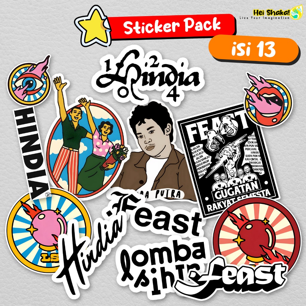 Hindia Feast Magic Competition Sticker Pack contains 13 pcs Indie Band ...