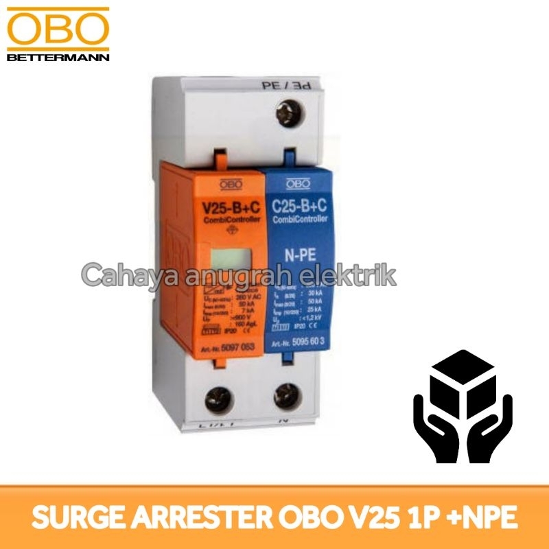 Obo surge arrester V25 + NPE OBO V25 2P arrester surge | Shopee Malaysia