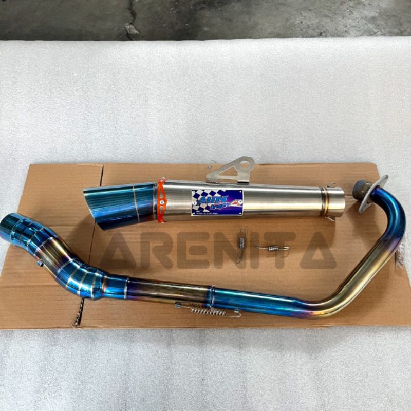 Aun conical exhaust pipe bluegold for raider 150 carb Fi tmx 125 155 ...
