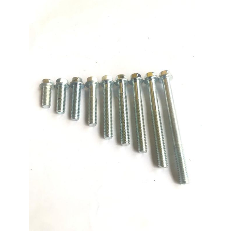 MESIN Flange Bolts 6 x 25 Engine Block Bolts 6 x 25 Complete Size Block ...
