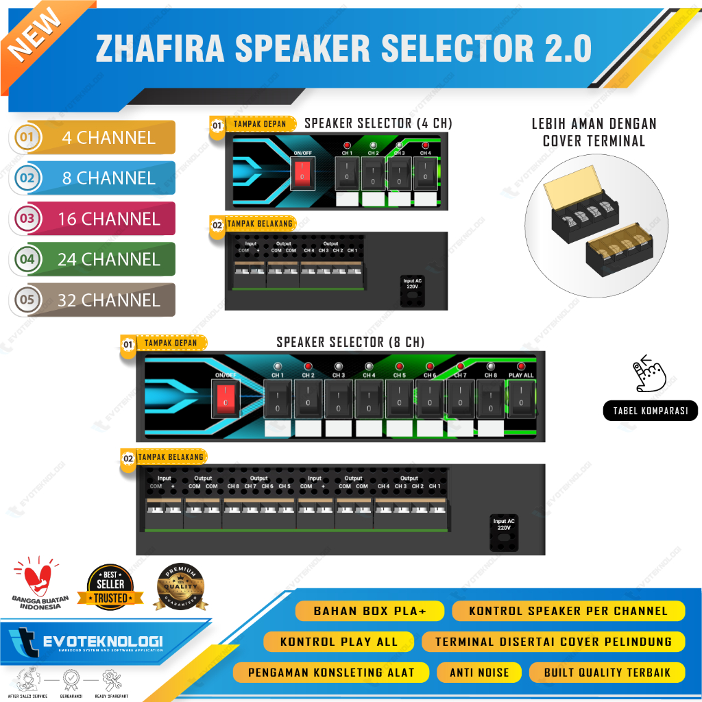 Evotechnology Speaker Selector Toa Paging system Audio Paging | Shopee ...
