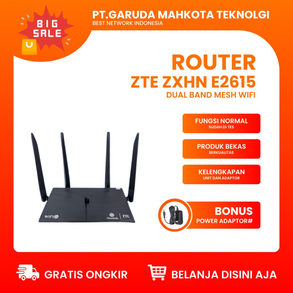 Zte ZXHN E2615 Wireless Wifi Router Wifi 6 Dual Band 2.4Ghz+5Ghz Bonus ...