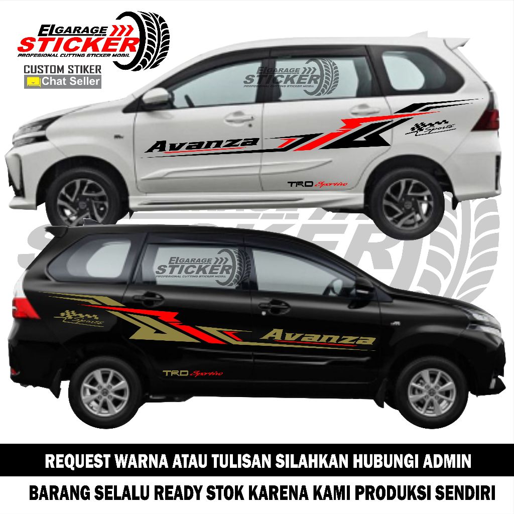 Toyota avanza car sticker cutting list body side right left toyota ...