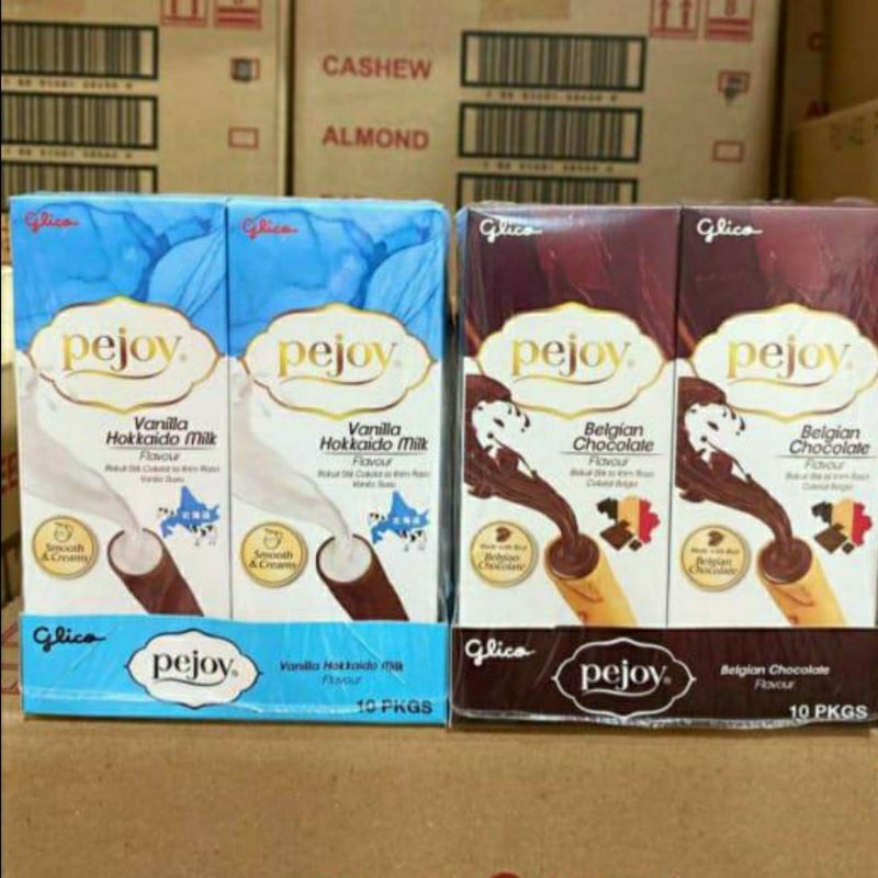 Pejoy Vanilla Hokkaido Milk Glico Pejoy belgian chocolate biscuit stick 16gram | Shopee Malaysia