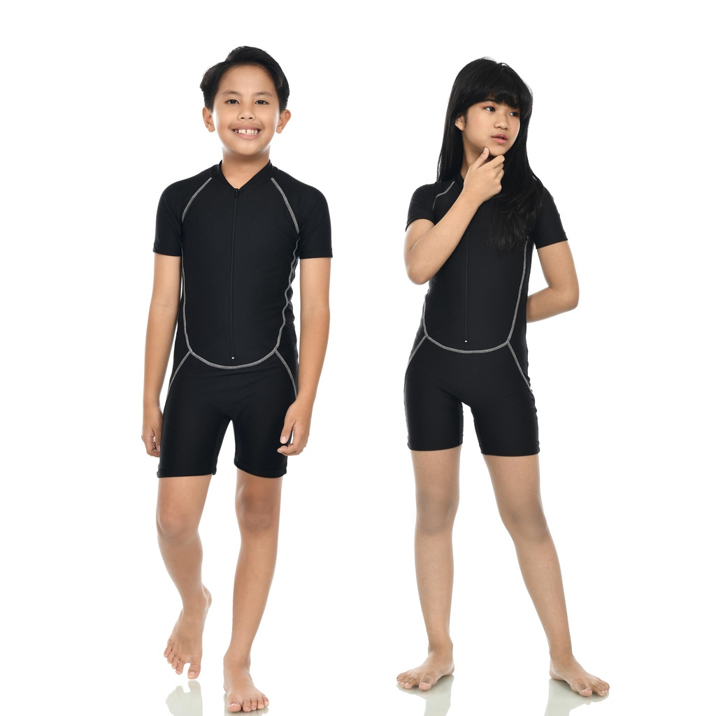 DARTFIT Swimsuit for Elementary School Girls Diving Boys with ZIGZAG ...