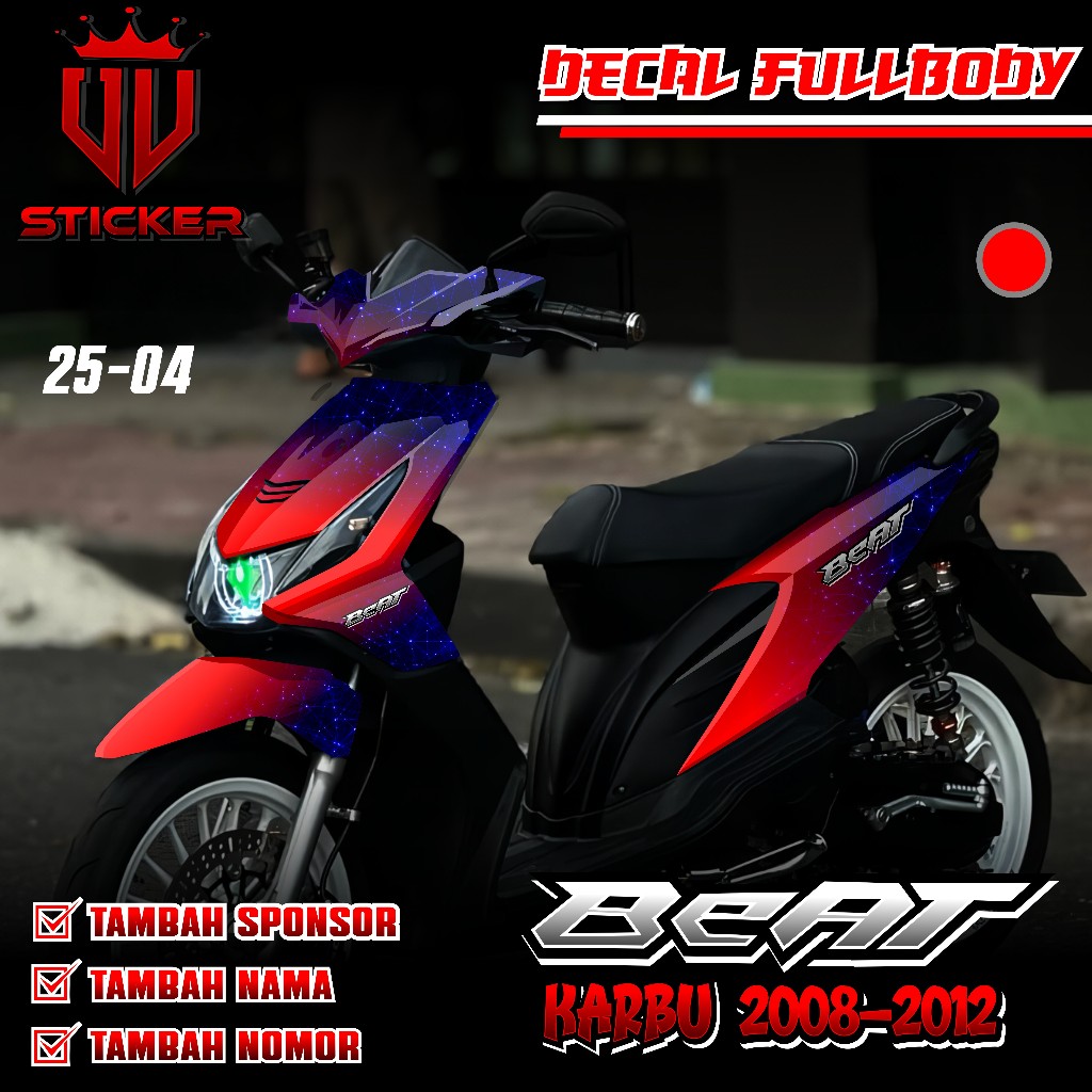 Full Body Decal Sticker Honda Beat Karbu 2008 2009 2010 2011 2012 - Old ...