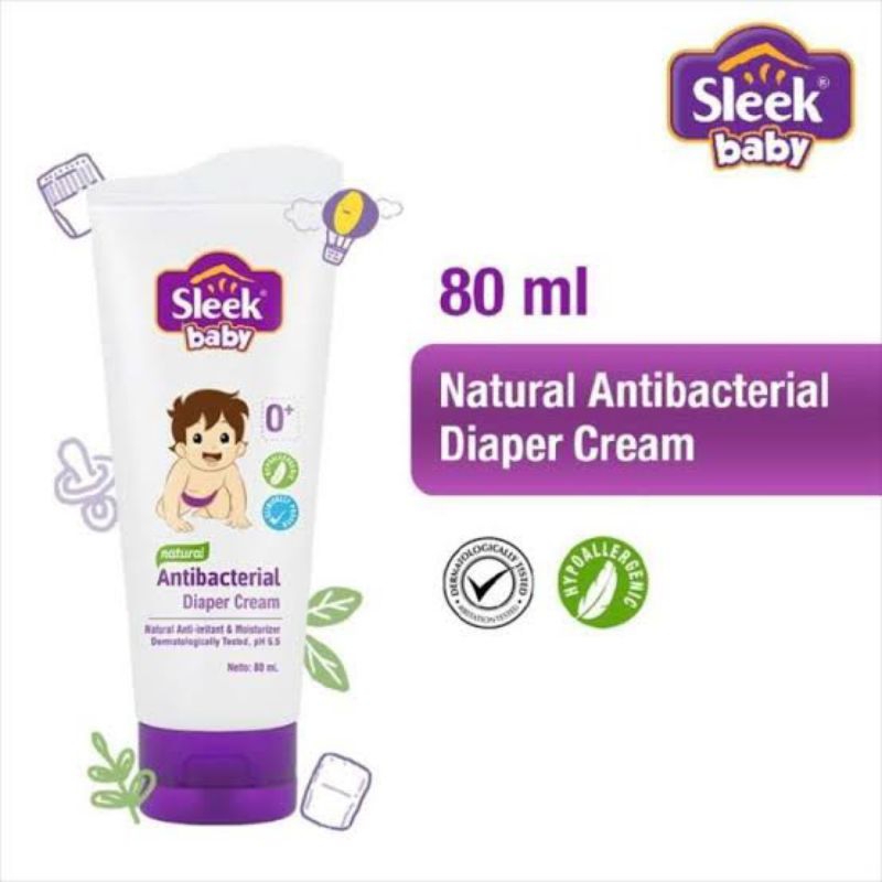 Sleek Baby Diaper Cream 80ml Antibacterial Diapers Cream 80 ml | Shopee ...