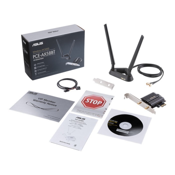 Asus PCE-AX58BT AX58BT AX3000 Dual Band PCI-E WiFi6 (802.11ax) Adapter ...
