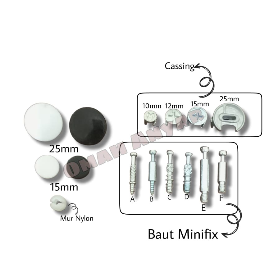 Elite Minifix Minifik Olimpik Knock Down MF Screw Bolts 10 12 15 25 ...