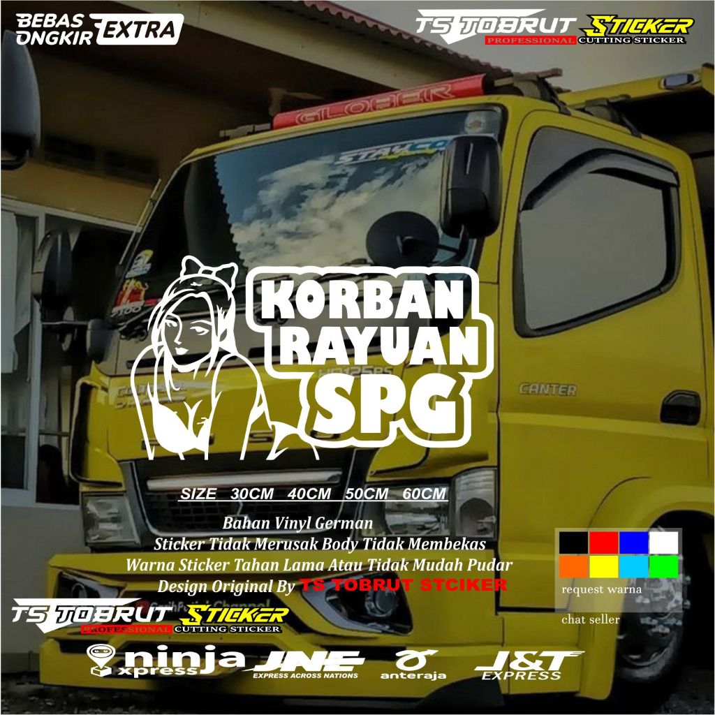 Truck side glass sticker vicban seduction spg unevesal sticker for all ...