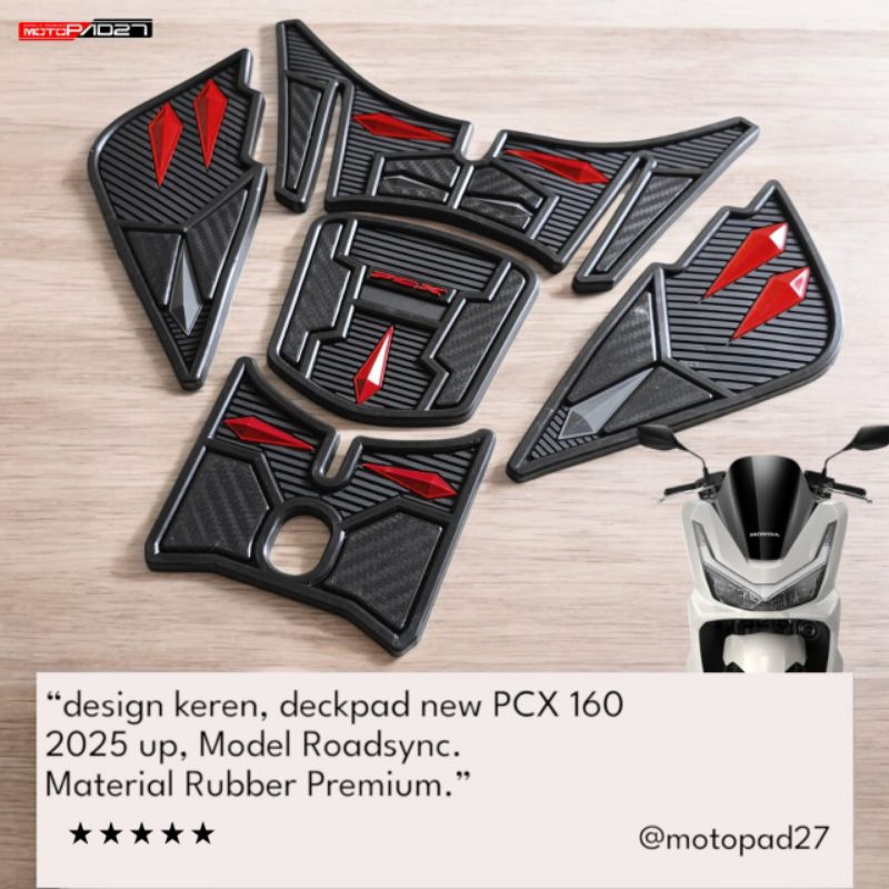 Motopad27 deckpad Rubber new Honda pcx roadsync 2025 premium | Shopee ...