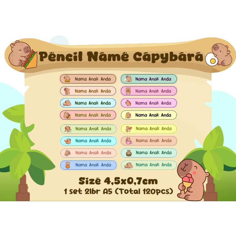 Name stickers for capybara stationery | Shopee Malaysia