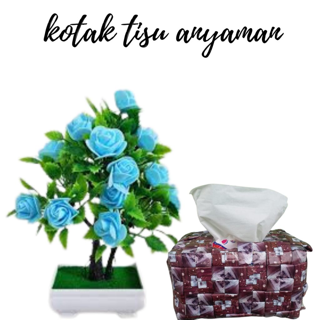 Unique woven box, craft tissue box made from recycled packaging for ice ...