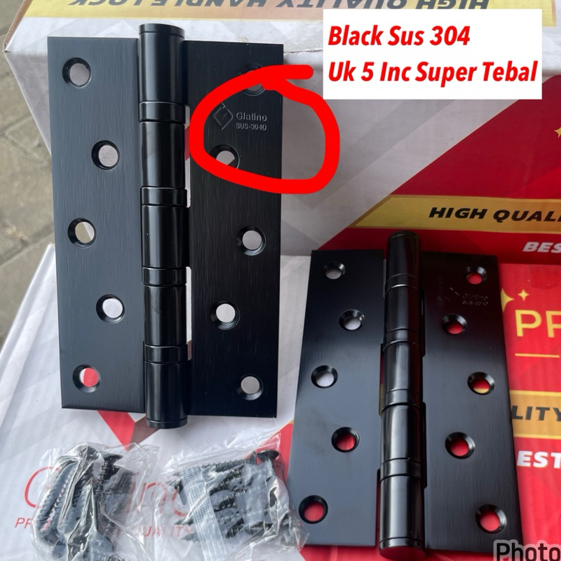 HITAM Hinges 5" Black Belloca belluci Sus 304 Thick Hinges Sus 304 Door ...