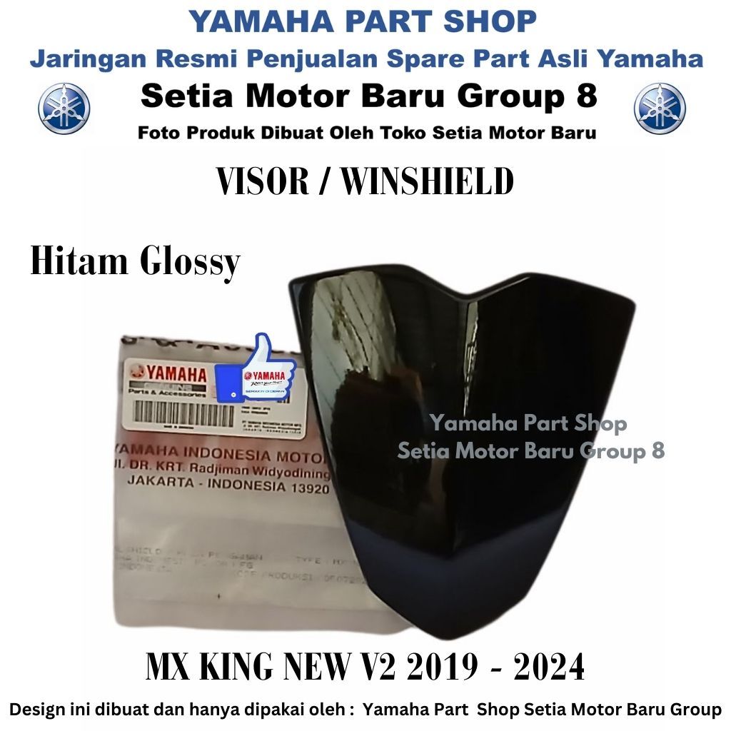 HITAM Winshield Visor Shield Mica Glossy Black MxKing Mx King New V2 ...
