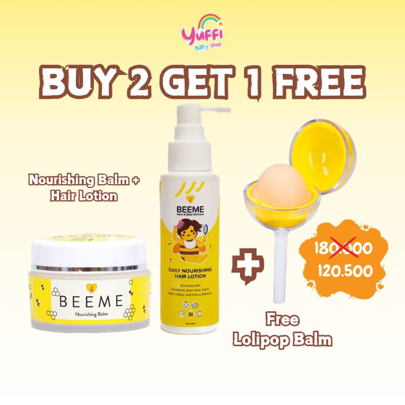 Beeme Nourishing Balm + Hair Lotion Package (Free Lollipop Balm ...