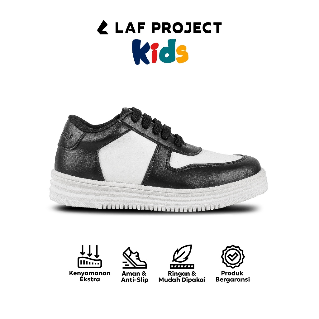 PUTIH HITAM Boys Girls School Shoes Sneakers Mix Black and White Adam ...