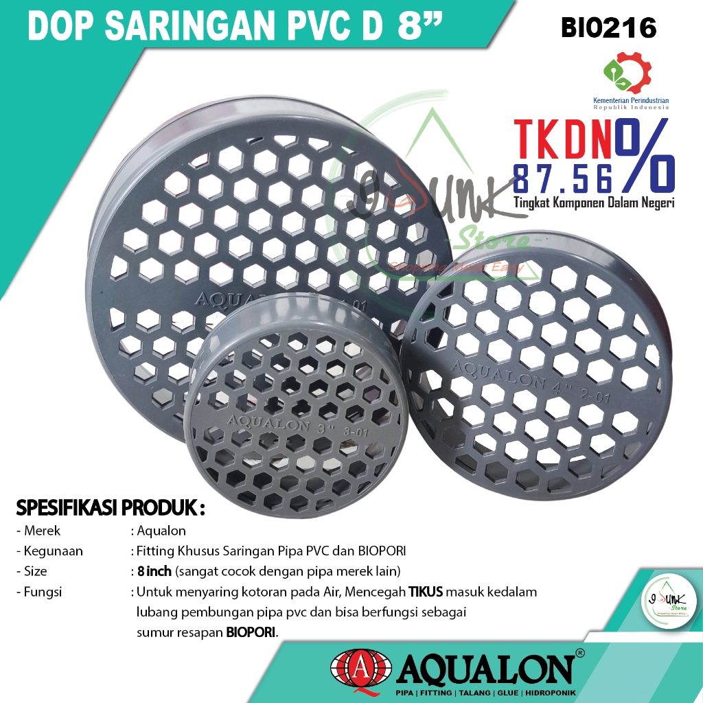 Pvc Pipe Filter Dop D 8" inch / Hole Cap 8" inch / Biopori D 8 inch Dop ...