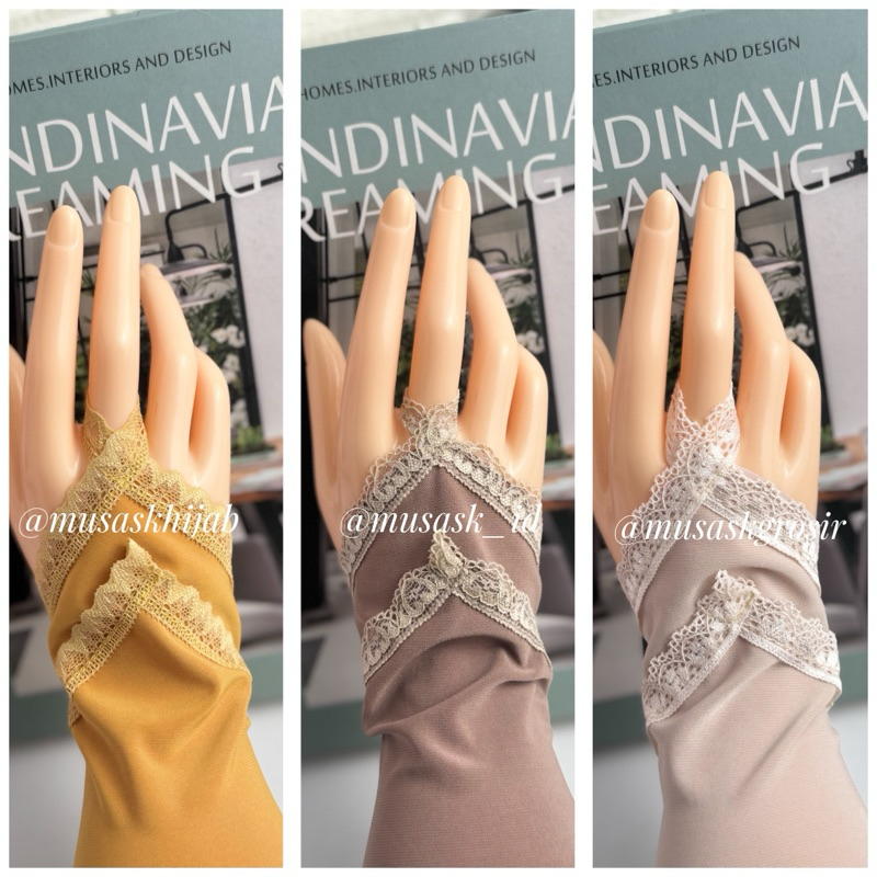 Umroh HAJJ LACE RING HANDSOCK / LACE RING JERSEY HANDSOCK / RING LACE HANDSOCK | Shopee Malaysia