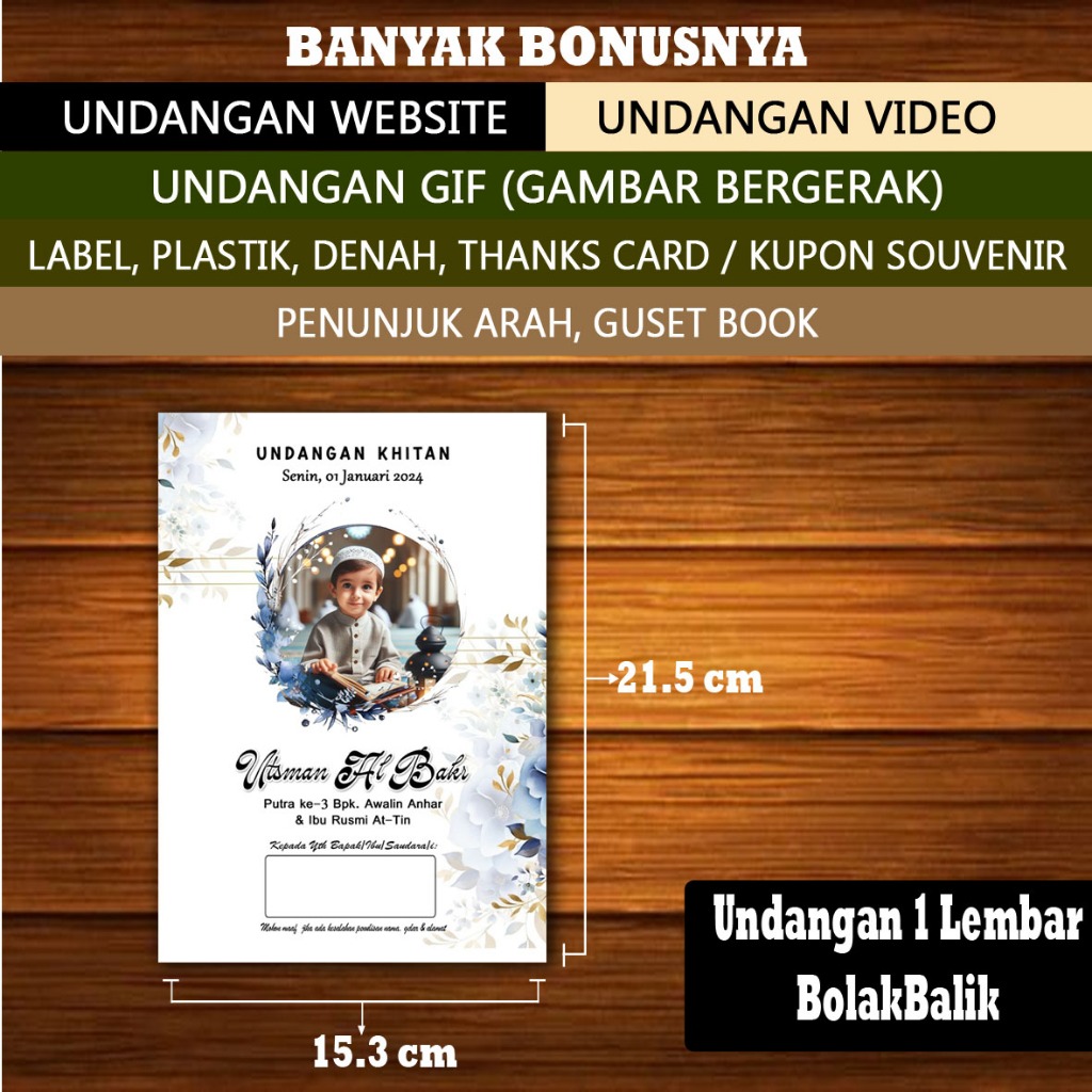 Circumcision Invitation 15.3x21.5 (011) - Small / Mini Circumcision ...