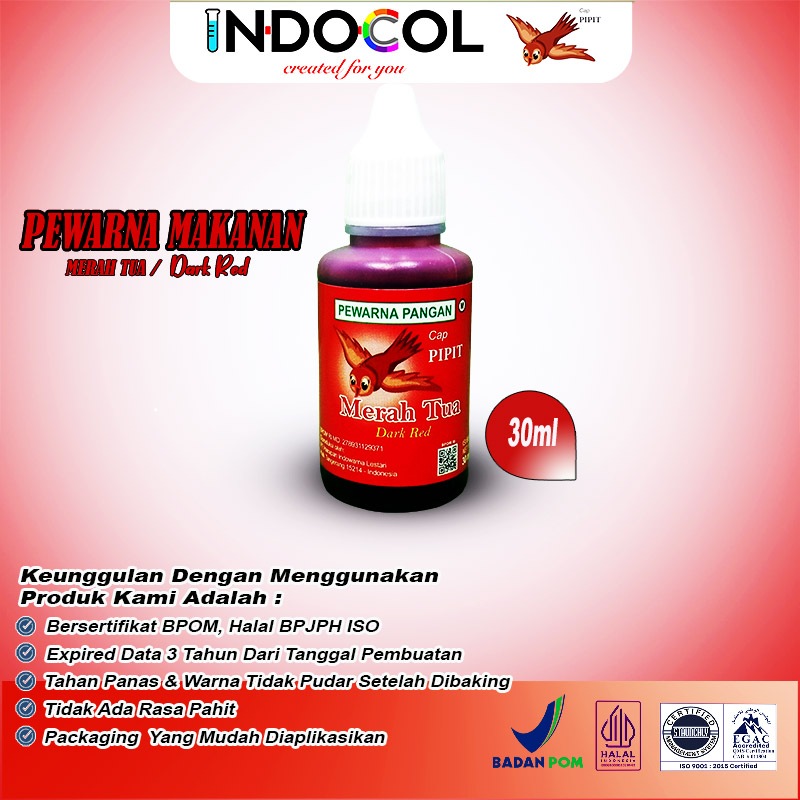 MERAH DARK RED LIQUID COLORING CAP PLEASED (30 ml) | Shopee Malaysia