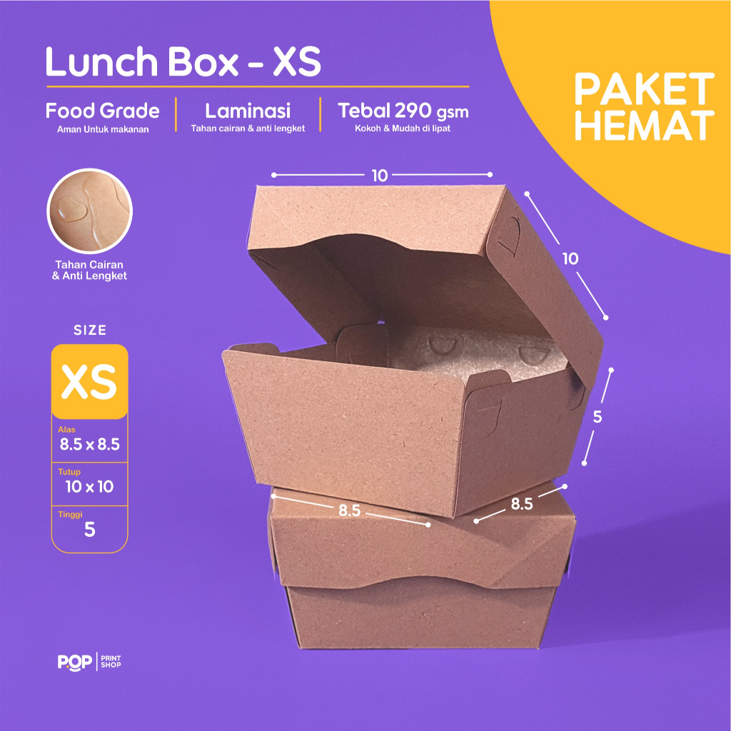 Economical package | Paper Lunch Box size XS | 290gsm thick | Food ...