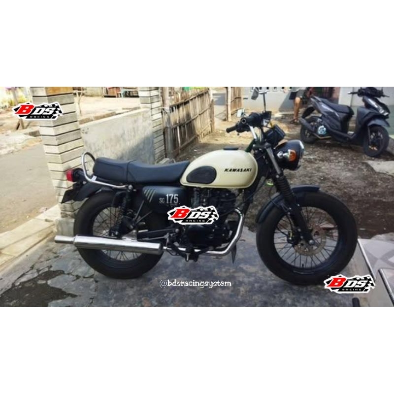 Glossy Fullsystem Custom Royal Enfield Kawasaki W175 Exhaust | Shopee ...
