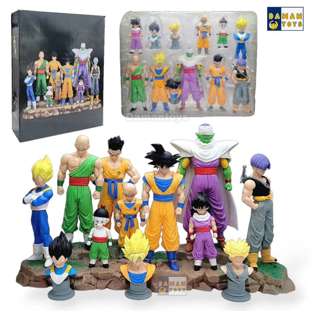 Dragon Ball Z Statue Set Goku Picocolo Krillin Tien SHinhan CHiaotzu ...