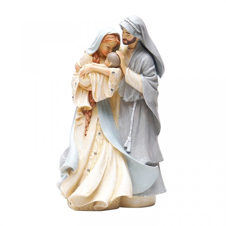 Display Statue of the Holy Family of Love Thick Gems Cream spiritual ...