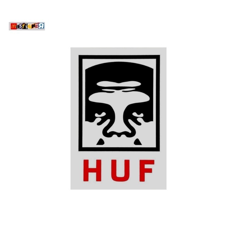 Huf worldwide x 0bey giant logo sticker streetwear sticker | Shopee ...