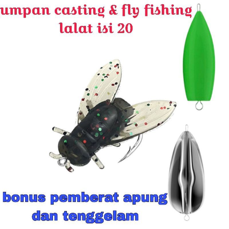 Adrenalin Fake Casting Fly Fishing Fly Bait Contains 20 Pcs Bonus 2 ...