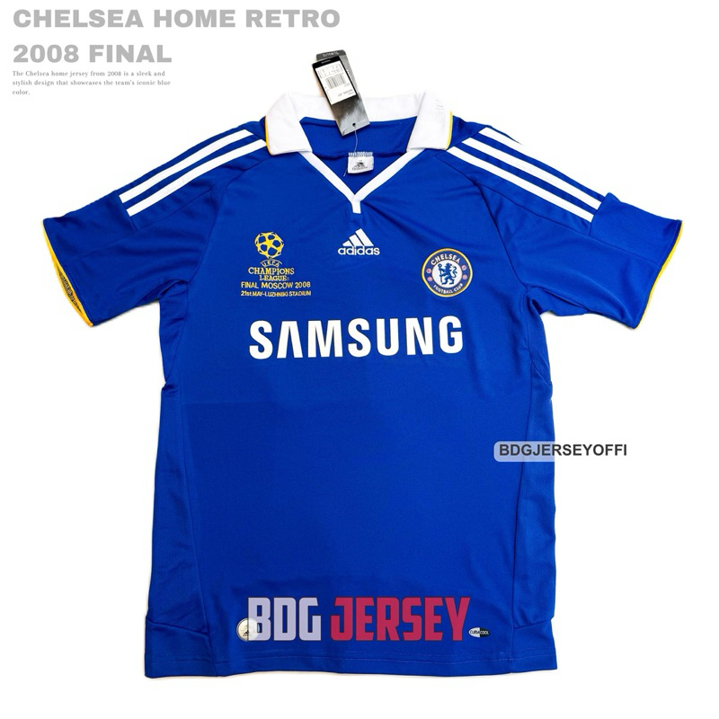 Retro JERSEY CHELSEA HOME OFFICIAL FINAL 2008 GRADE ORI TOP | Shopee ...